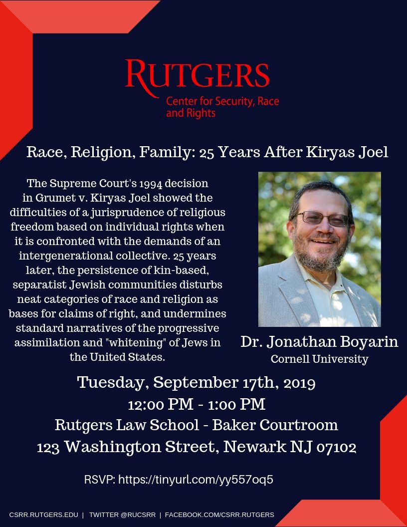 Race, Religion, Family: 25 Years After Kiryas Joel feautring Jonathan ...