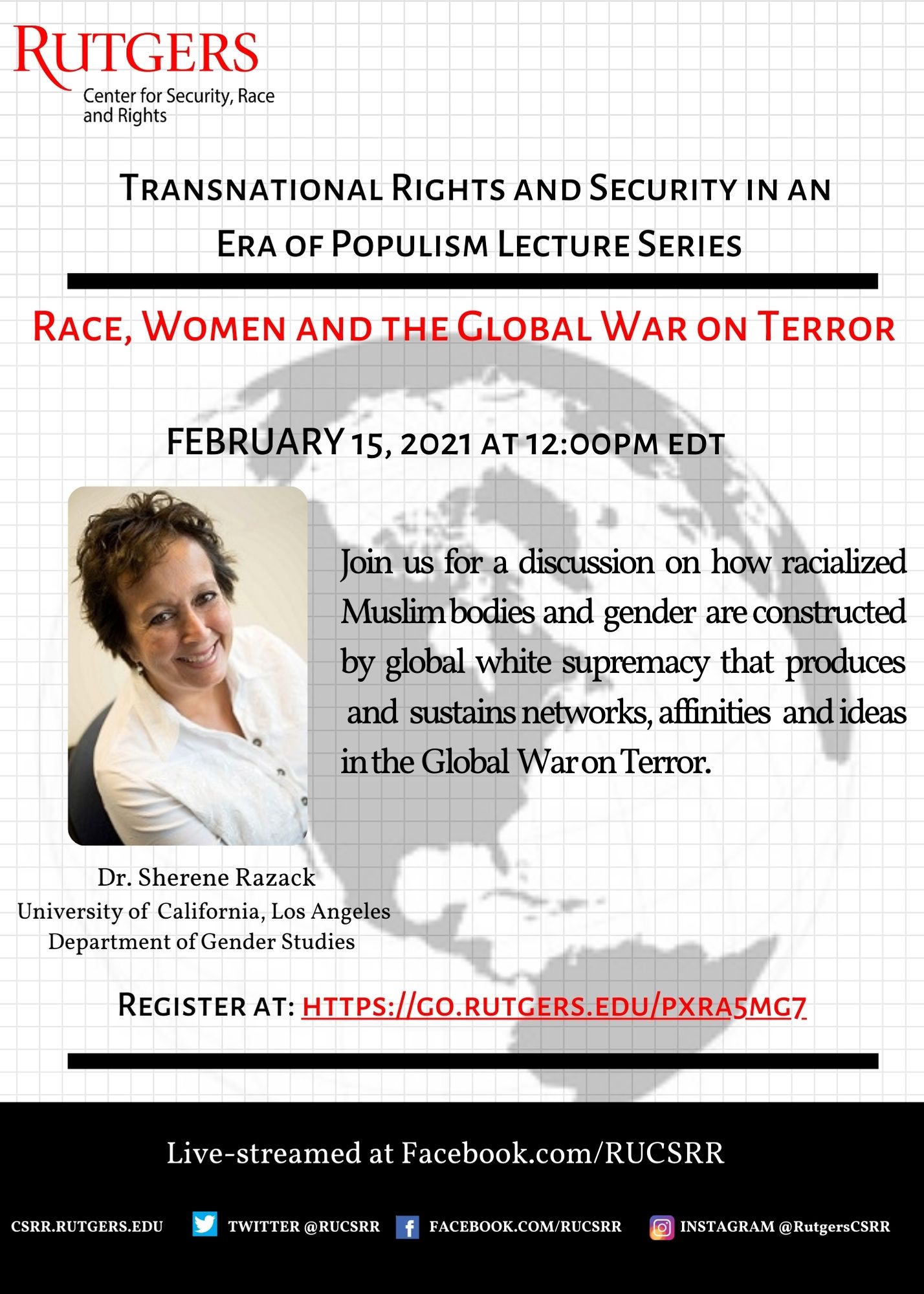 Race, Women and the Global War on TerrorFebruary 15, 202112:00pm EST ...