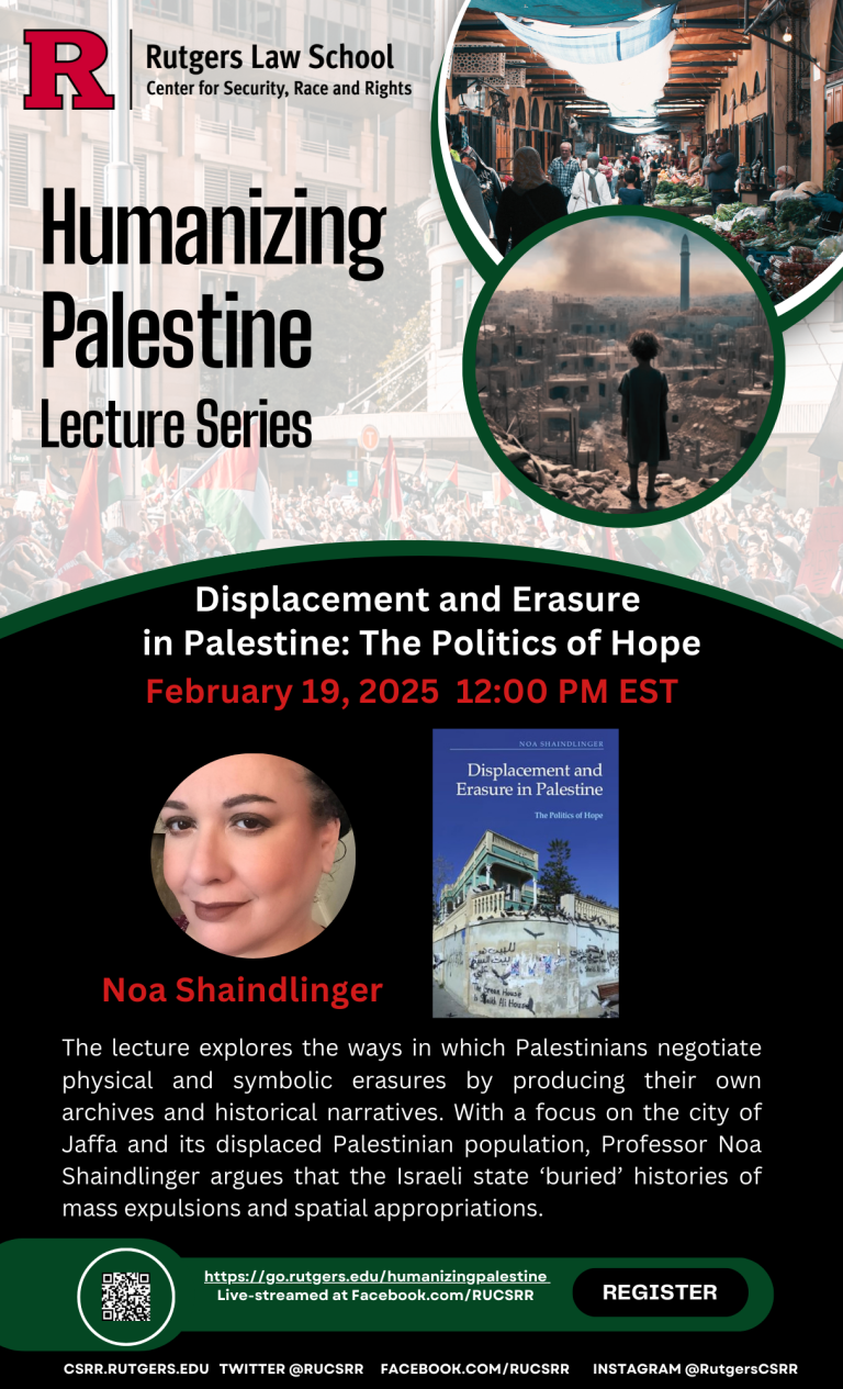 Displacement and Erasure in Palestine: The Politics of Hope February 19, 202512:00 pm EST ...
